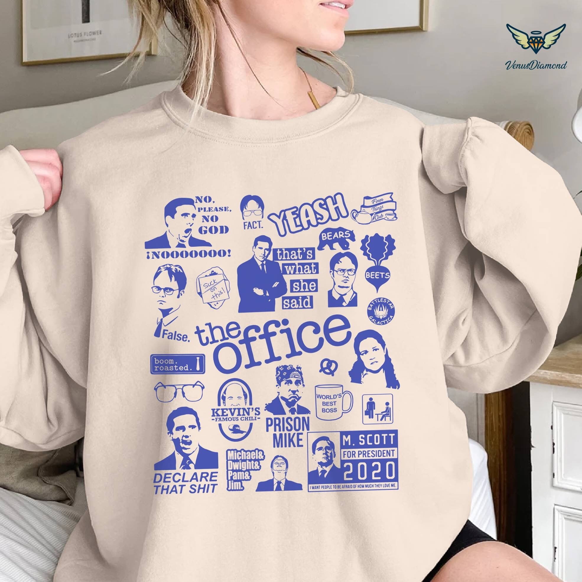 SWEATSHIRT Vintage The Office Doodle Art Shirt | The Office Merch | The ...