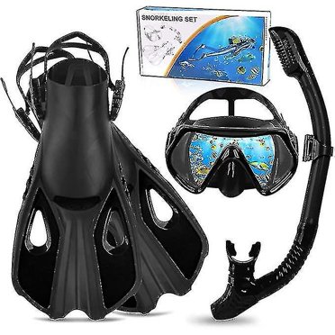 TUSA Sport Adult Visio Tri-Ex Mask, Dry Snorkel, and Fins Travel Set ...