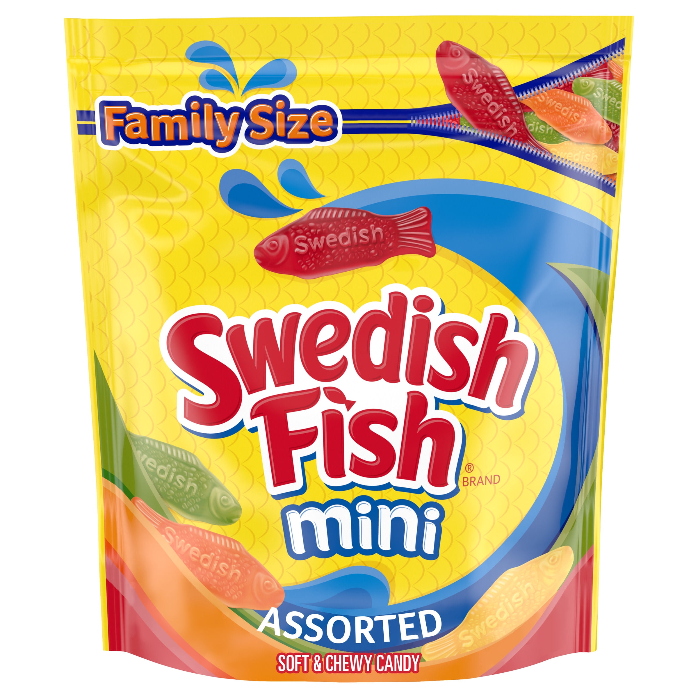 SWEDISH FISH Assorted Mini Soft & Chewy Candy, Halloween Candy, Family ...