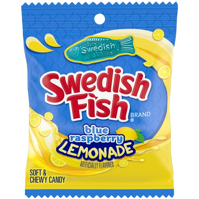 SWEDISH FISH Flavored Blue Raspberry Lemonade Soft & Chewy Candy, 3.59 ...