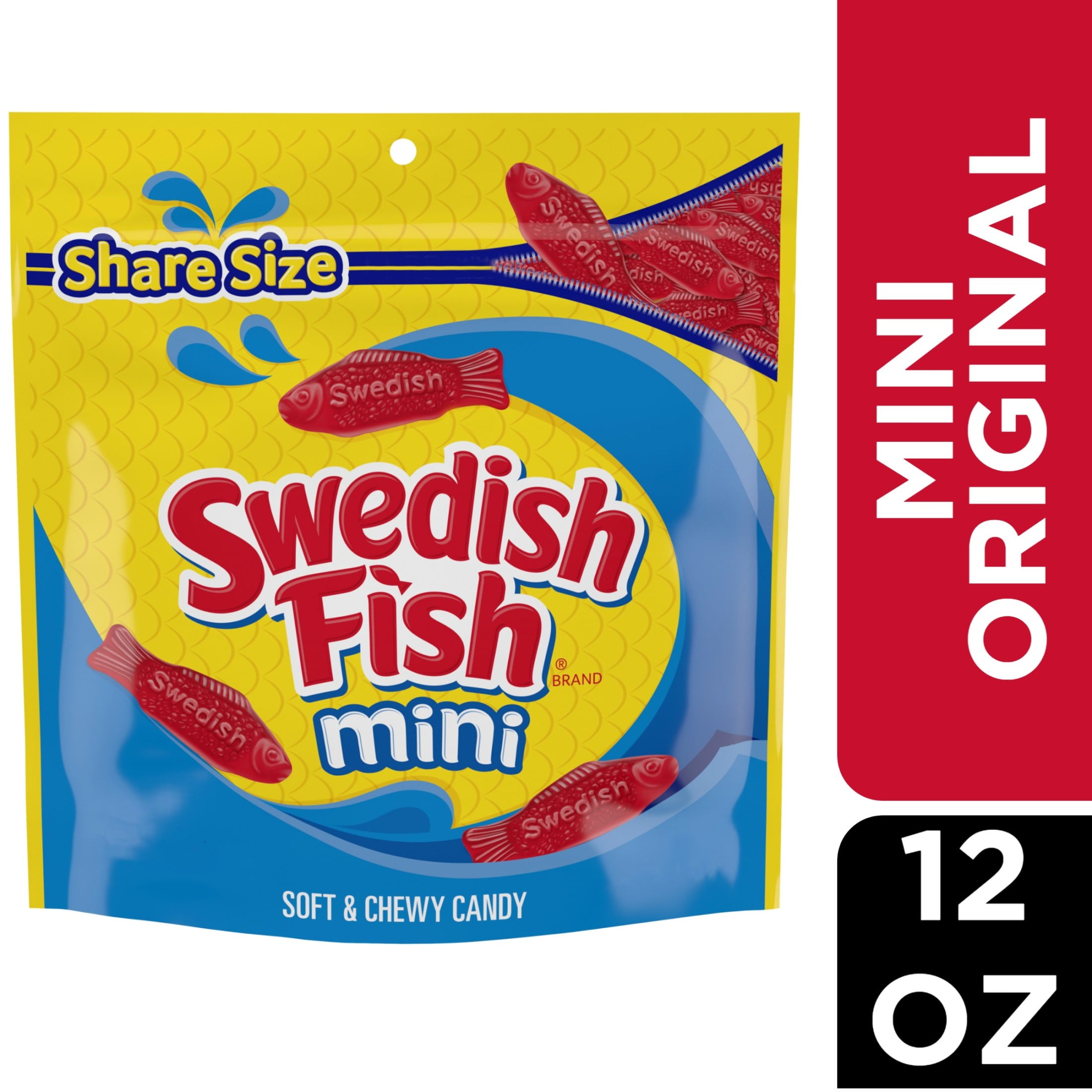 SWEDISH FISH Mini Soft & Chewy Candy, Share Size, 12 oz-Pack of 2 ...