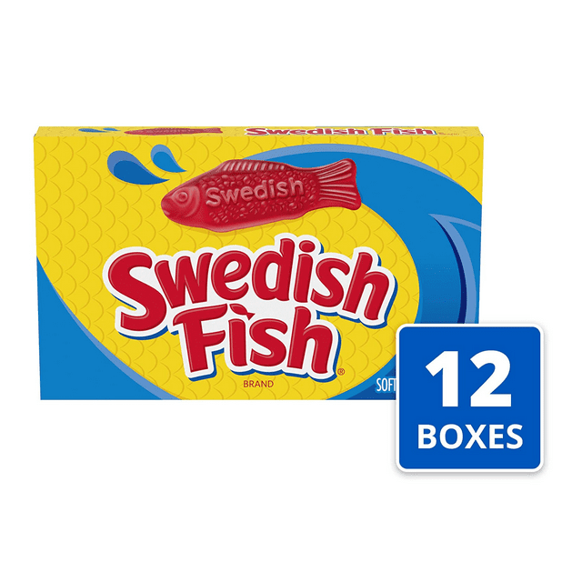 SWEDISH FISH Soft & Chewy Candy, Individual 3.1 oz Boxes (12 Count ...