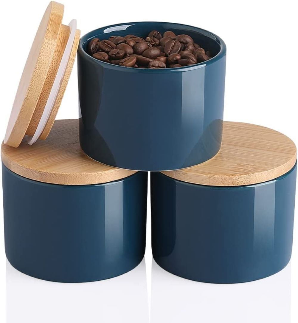 SWEEJAR 5 FLOZ Ceramic Kitchen Canisters, Porcelain Food Canisters Set ...