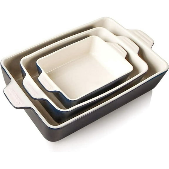 Casserole Dishes for Oven, Ceramic Bakeware Set of 4, Rectangular ...