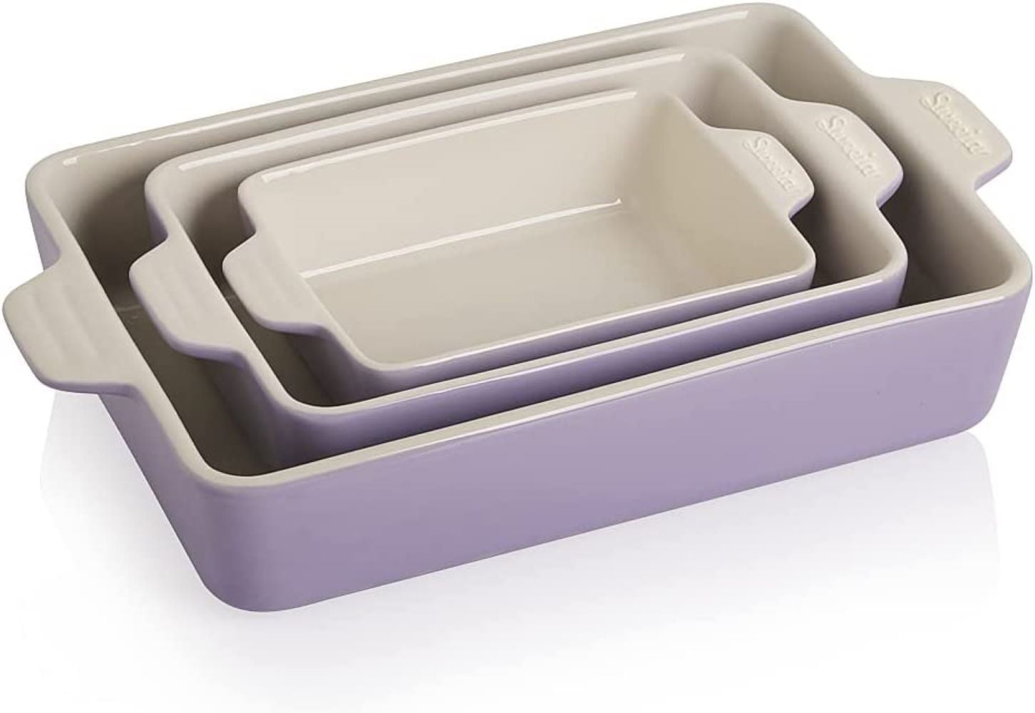 SWEEJAR Ceramic Bakeware Set, Rectangular Baking Dish Lasagna Pans for ...