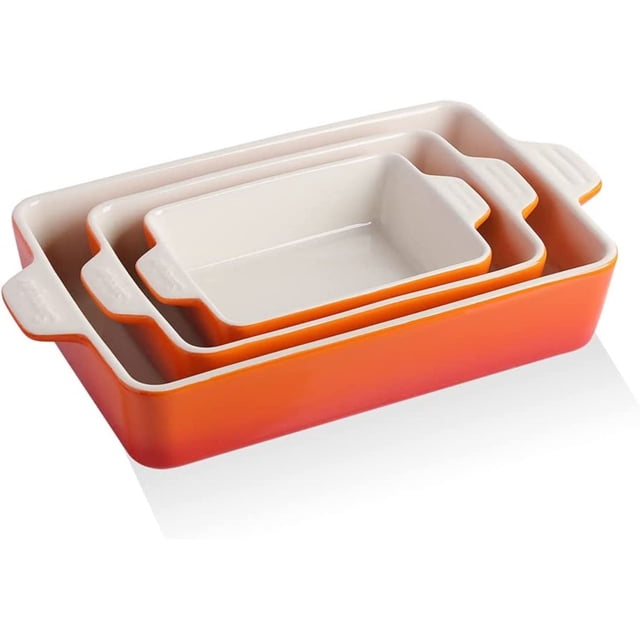 SWEEJAR Stackable Ceramic Bakeware Set - 11.8x7.8x2.75 Inch - Gradient ...