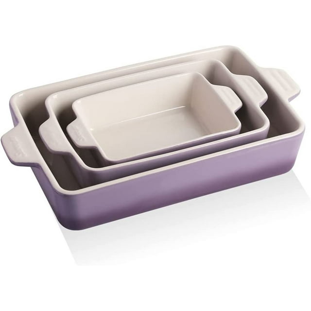 SWEEJAR Ceramic Bakeware Set - Rectangular Baking Dish Lasagna Pans for ...