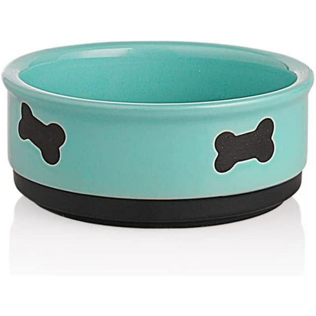 SWEEJAR Ceramic Dog Bowls with Bone Pattern, Dog Food Dish for Small ...