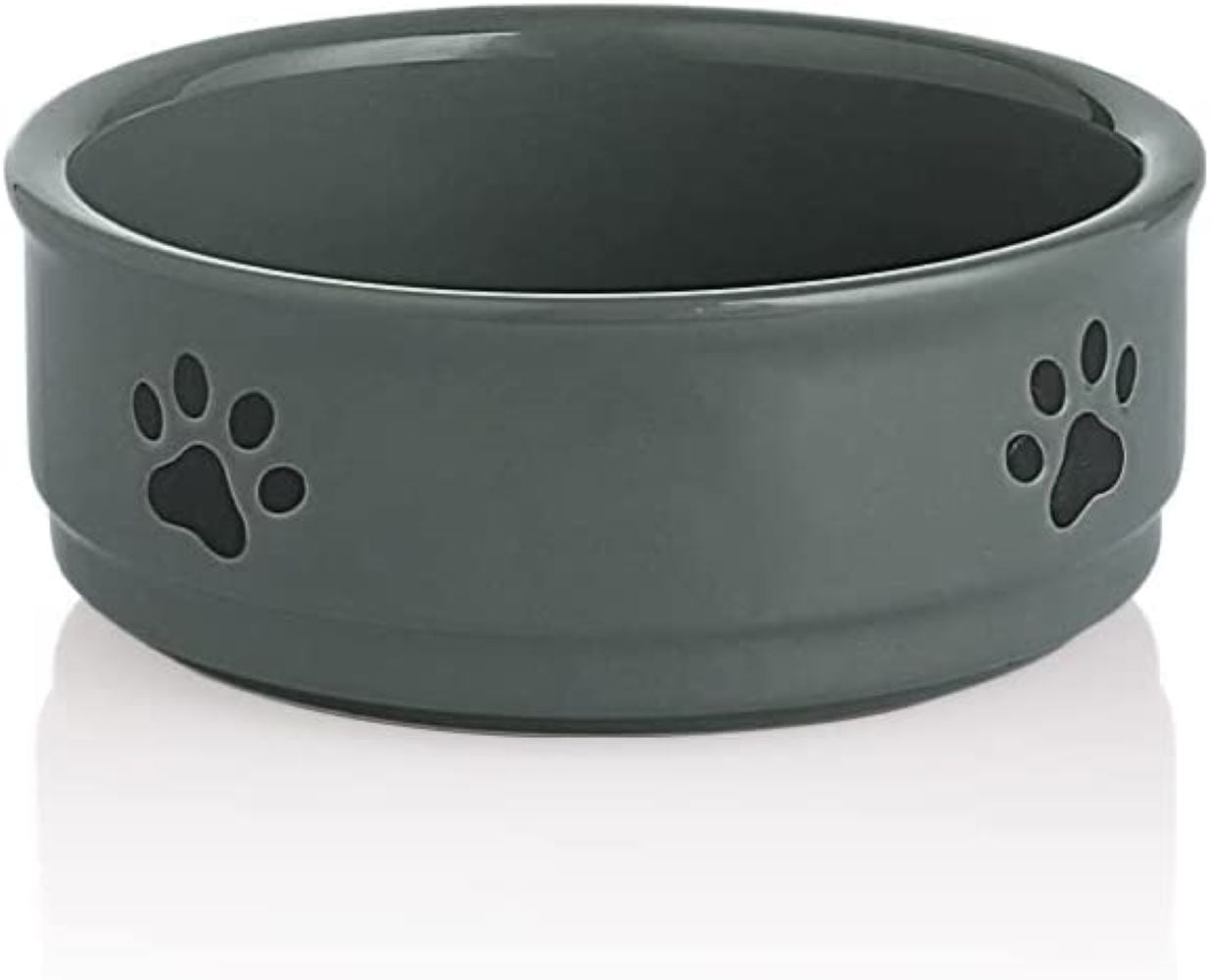 SWEEJAR Ceramic Dog Food Dish, Paw Pattern, Microwave & Dishwasher Safe ...