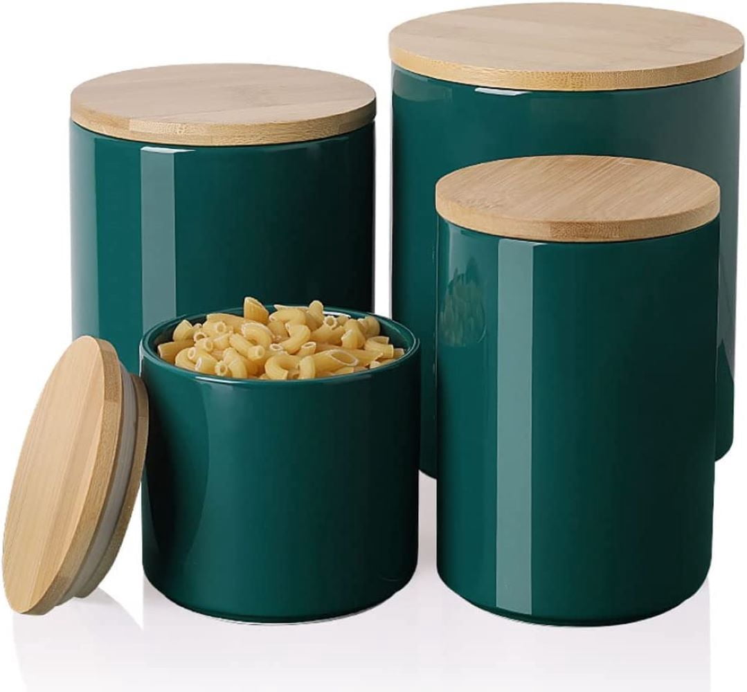 SWEEJAR Kitchen Canisters Ceramic Food Storage Jar Set, Stackable ...