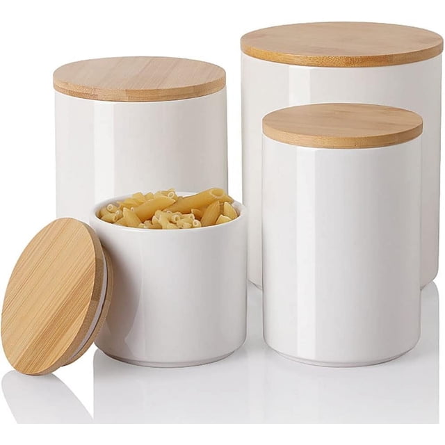 SWEEJAR Kitchen Canisters, Ceramic Food Storage Jar Set, Airtight ...