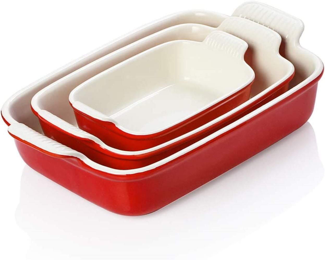 SWEEJAR Porcelain Bakeware Set, Ceramic Rectangular Baking Dish ...