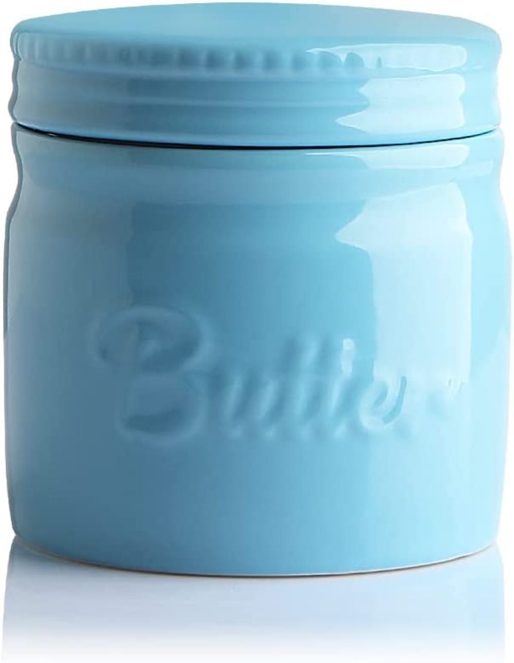 SWEEJAR Porcelain Butter Keeper Crock, French Butter Dish with Water ...