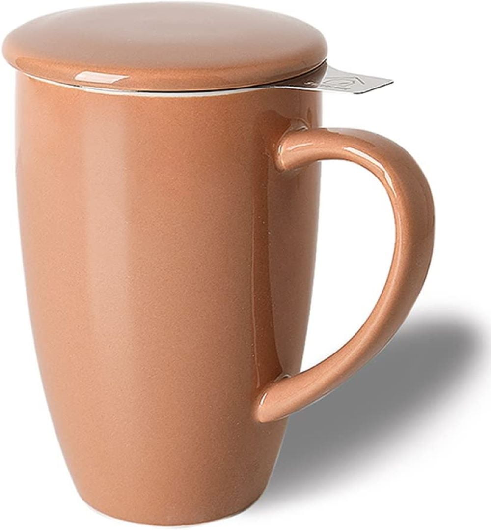 SWEEJAR Porcelain Tea Mug with Infuser and Lid,Teaware with Filter ...
