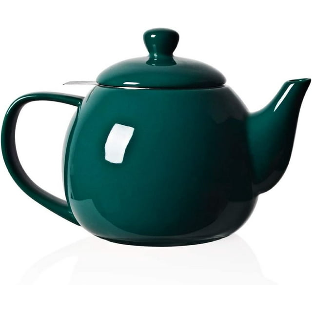 SWEEJAR Porcelain Tea Pot with Infuser for Small Cup, 28 OZ, Jade ...