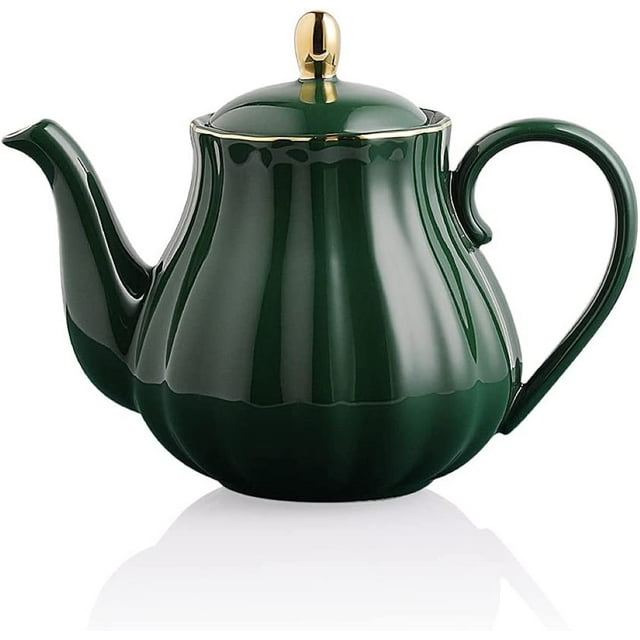 SWEEJAR Royal Teapot, Ceramic Tea Pot with Removable Stainless Steel ...