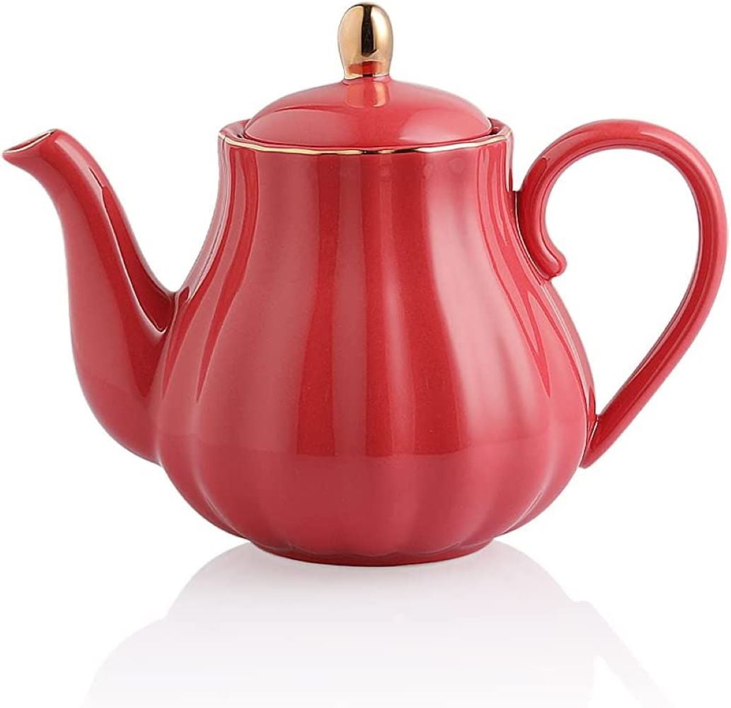 SWEEJAR Royal Ceramic Teapot, 28 Ounce, Stainless Steel Infuser ...