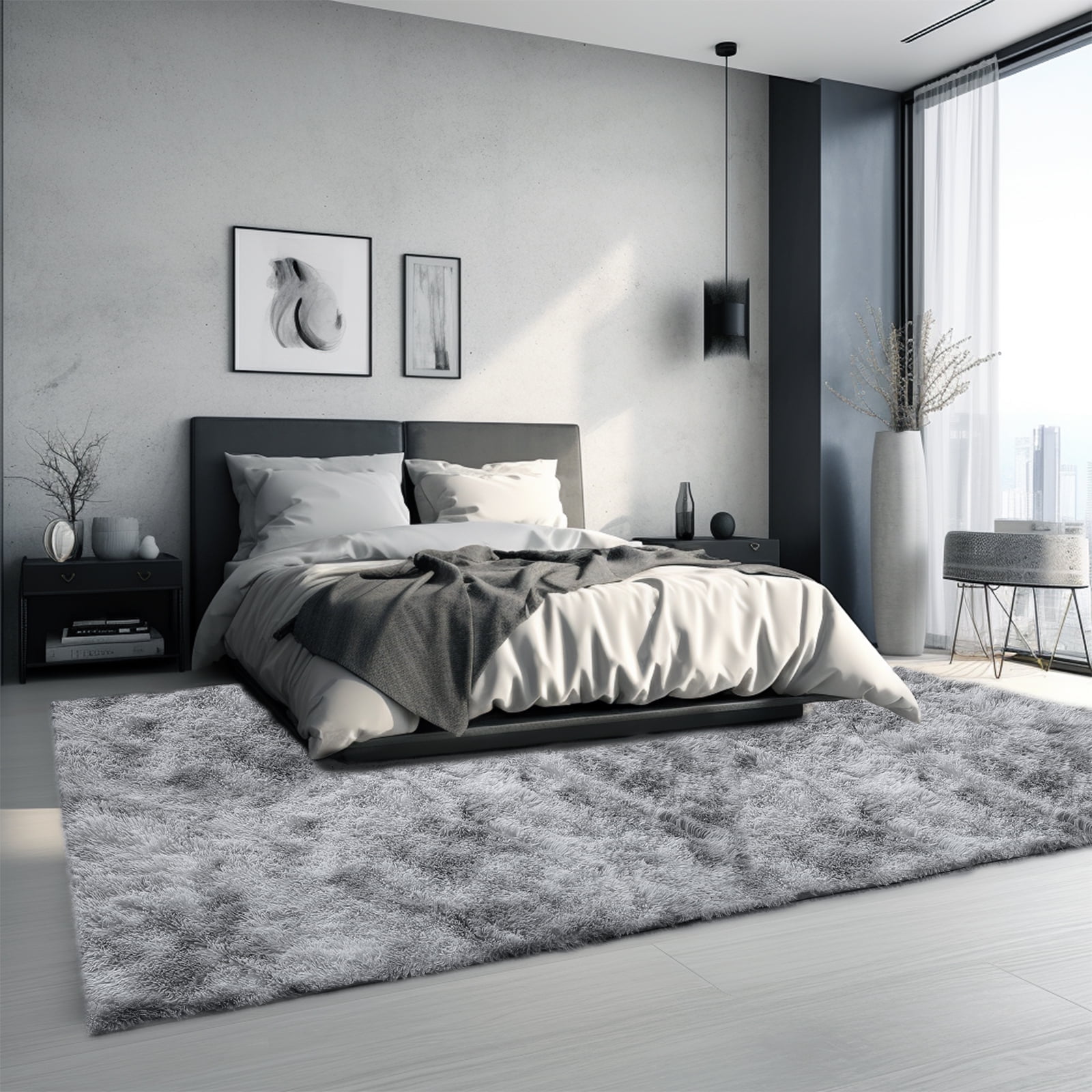 SWEES Non-slip Soft Fluffy Rugs, Washable Modern Area Rug, Decorative ...
