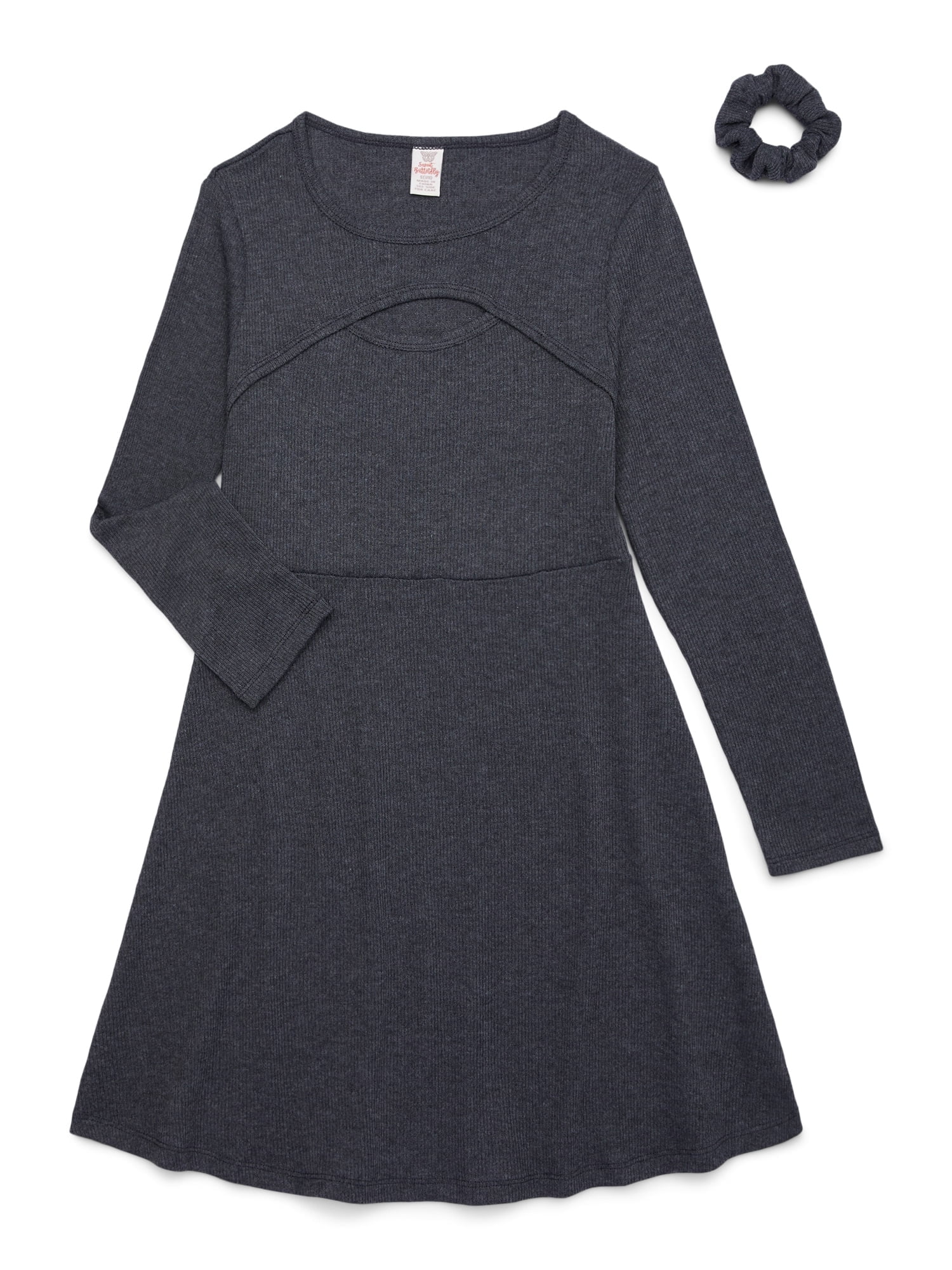 Sweet Butterfly Girls Knit Dress with Long Sleeves, Sizes 7-16 ...