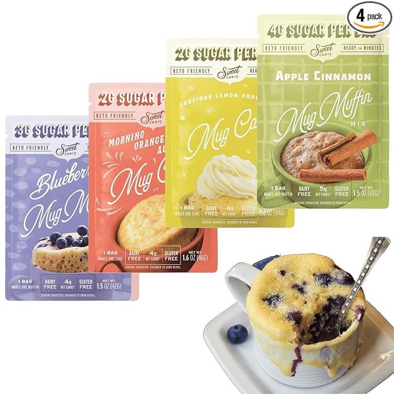SWEET LOGIC Keto Dessert Mug Cake Mixes - Refined Sugar Free Gluten ...