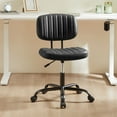 SWEETCRISPY PU Leather Office Chair, Comfortable and Adjustable Low ...