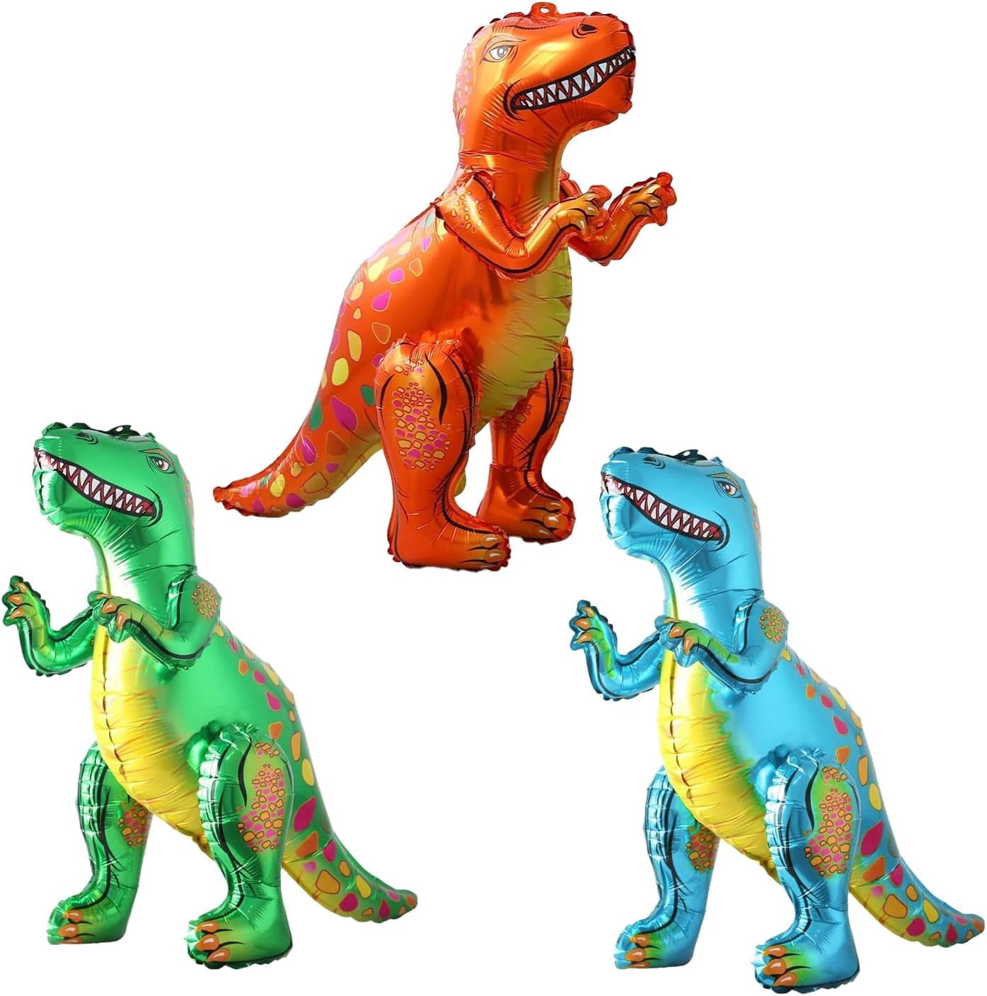 SWEETFREE 3 Pack Dinosaur Balloons - 3D Tyrannosaurus Dino Balloon ...