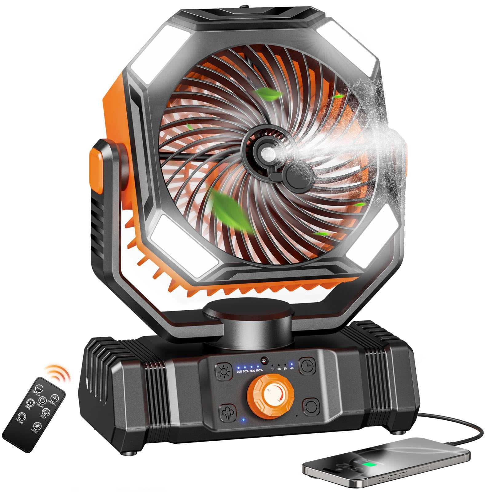 SWEETFULL Portable Misting Fan Rechargeable, 20000mAh Battery Powered ...