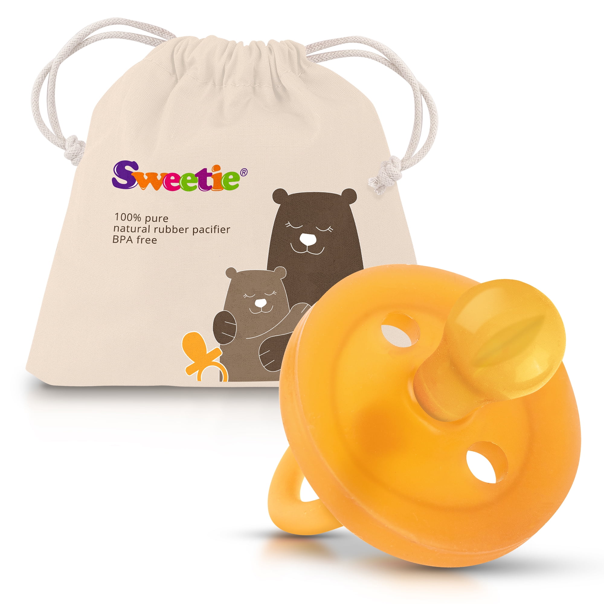 SWEETIE Rubber Pacifier Natural Rubber Pacifier Rounded 1 Count ...