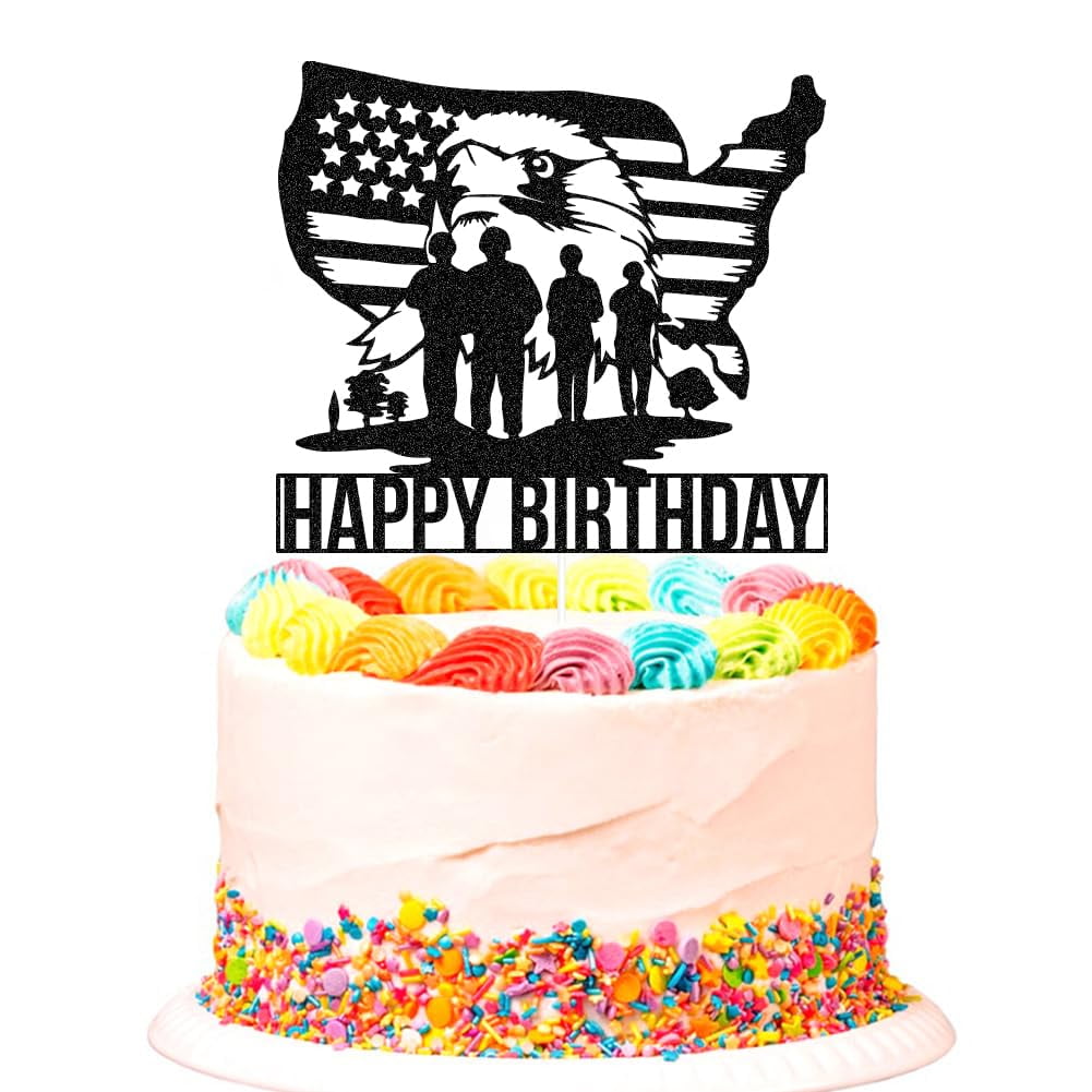 SWEETTALA Soldiers Happy Birthday Cake Topper RST1 Army American Eagle ...
