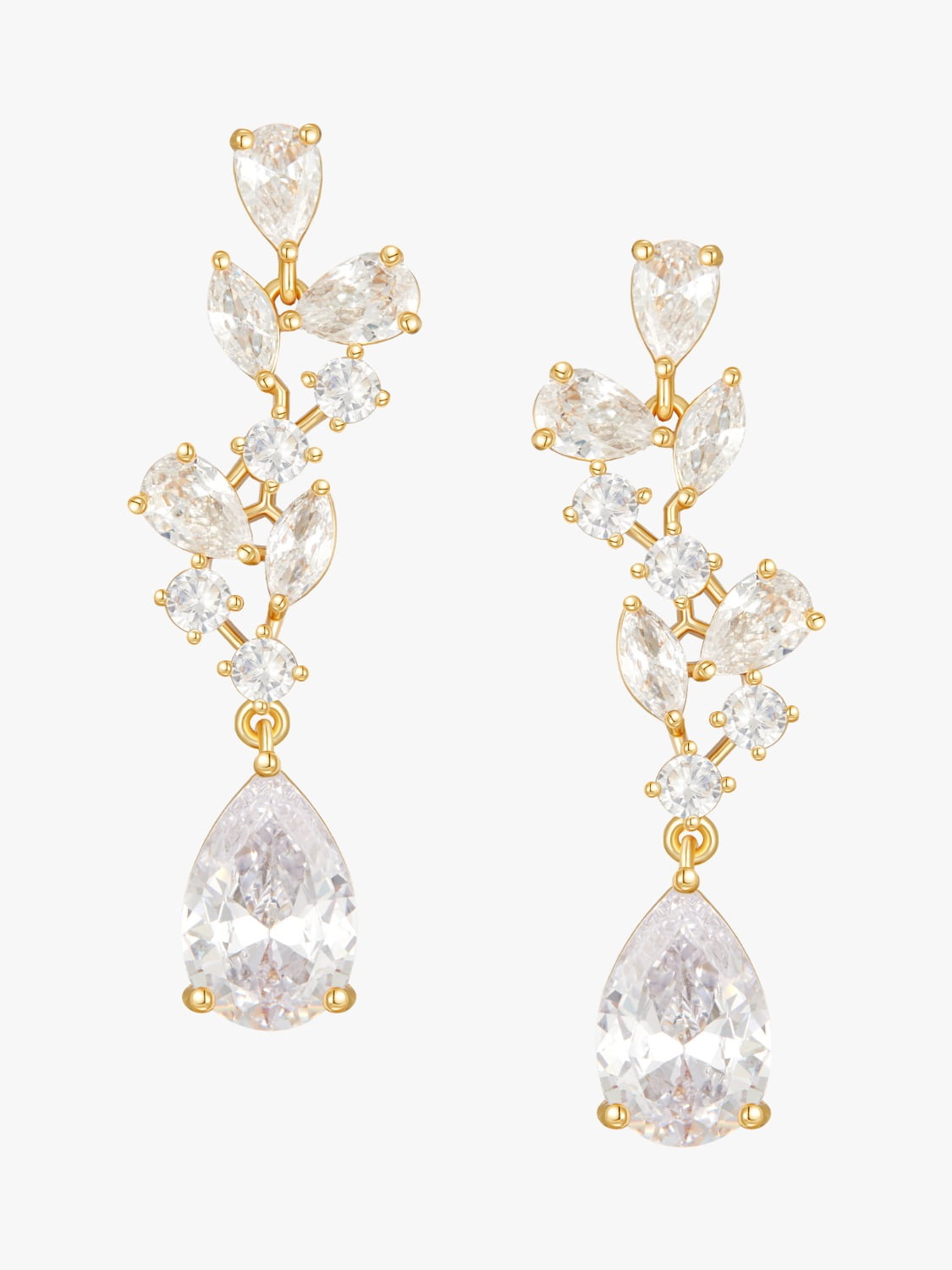 SWEETV Bridal Wedding Earrings for Brides Bridesmaides-Marquise ...