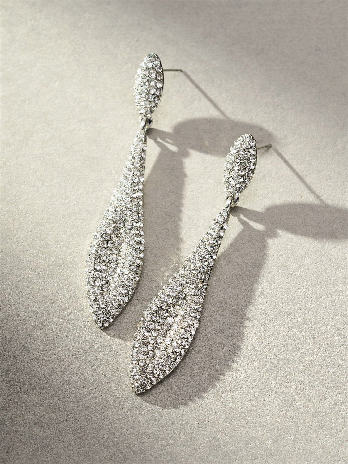 SWEETV Rhinestone Black Dangle Earrings for Women, Crystal Teardrop ...