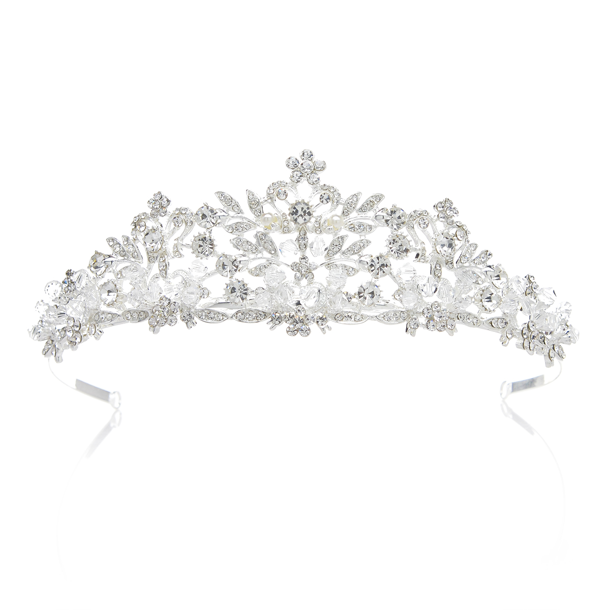 NUZYZ Austrian Crystal Crown Hair Tiara Bridal Princess Crown - Walmart.com