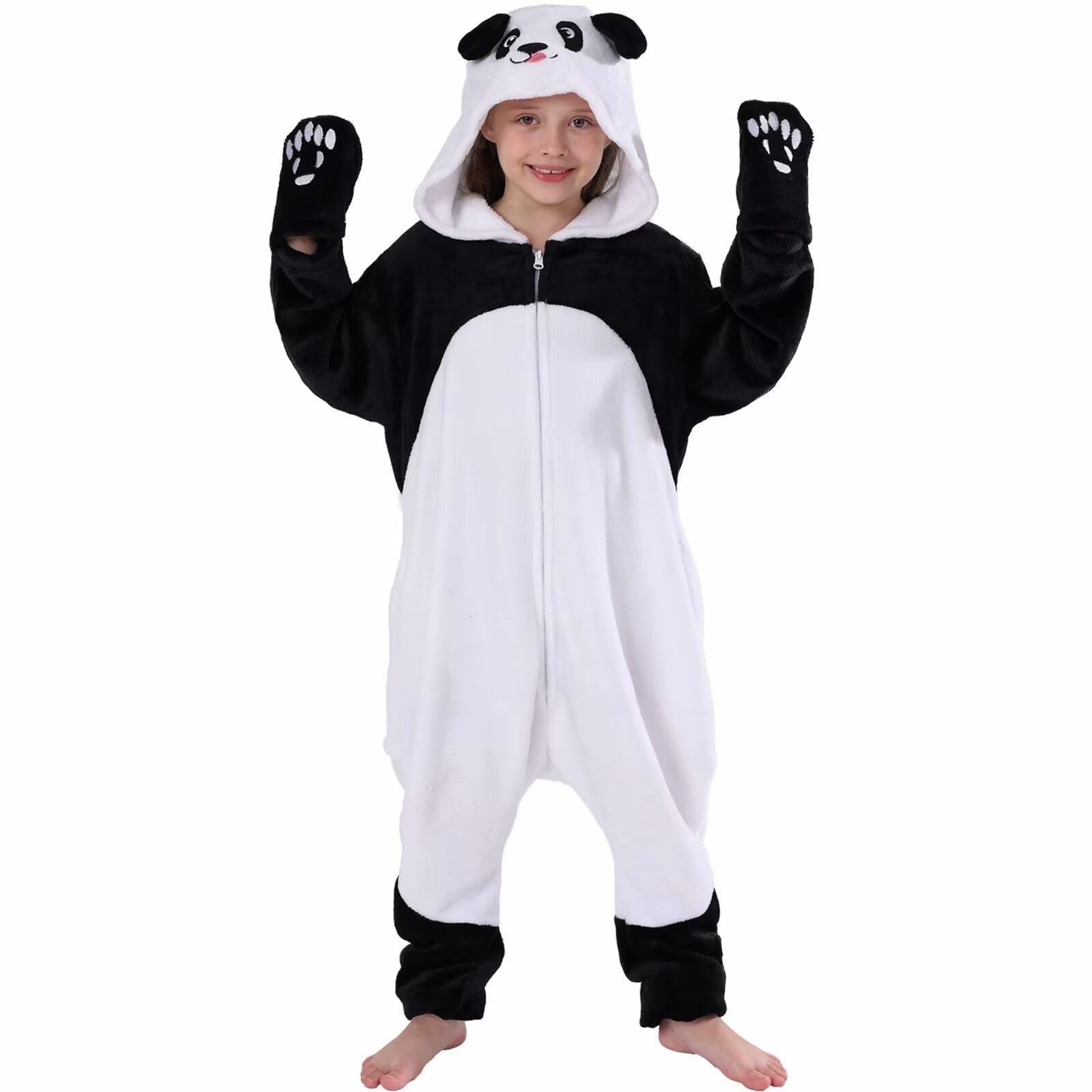 SWEETXIN Kids Panda Onesie Pajamas Plush Costume Cosplay Sleepwear for ...