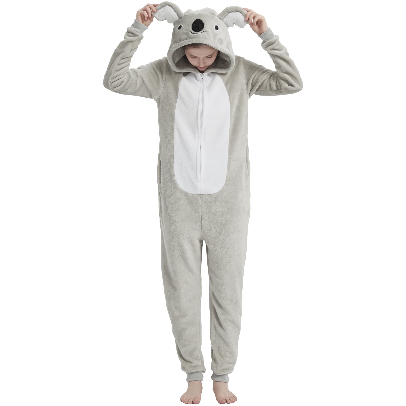 SWEETXIN Adult Halloween One-Piece Pajamas Koala Cosplay Costume Suit ...