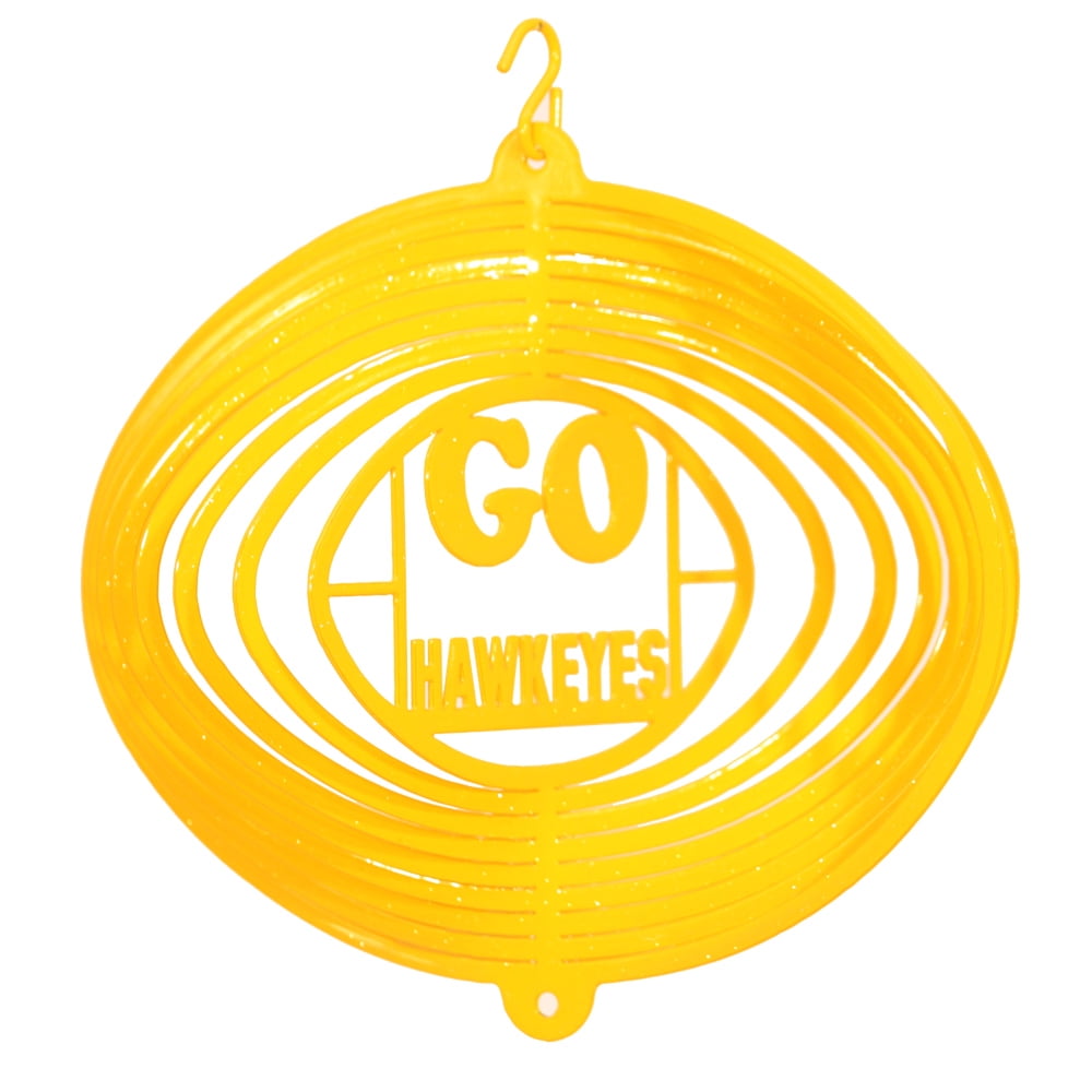 SWEN Products IOWA IU GO HAWKEYE'S HAWKEYE Swirly Metal Wind Spinner ...