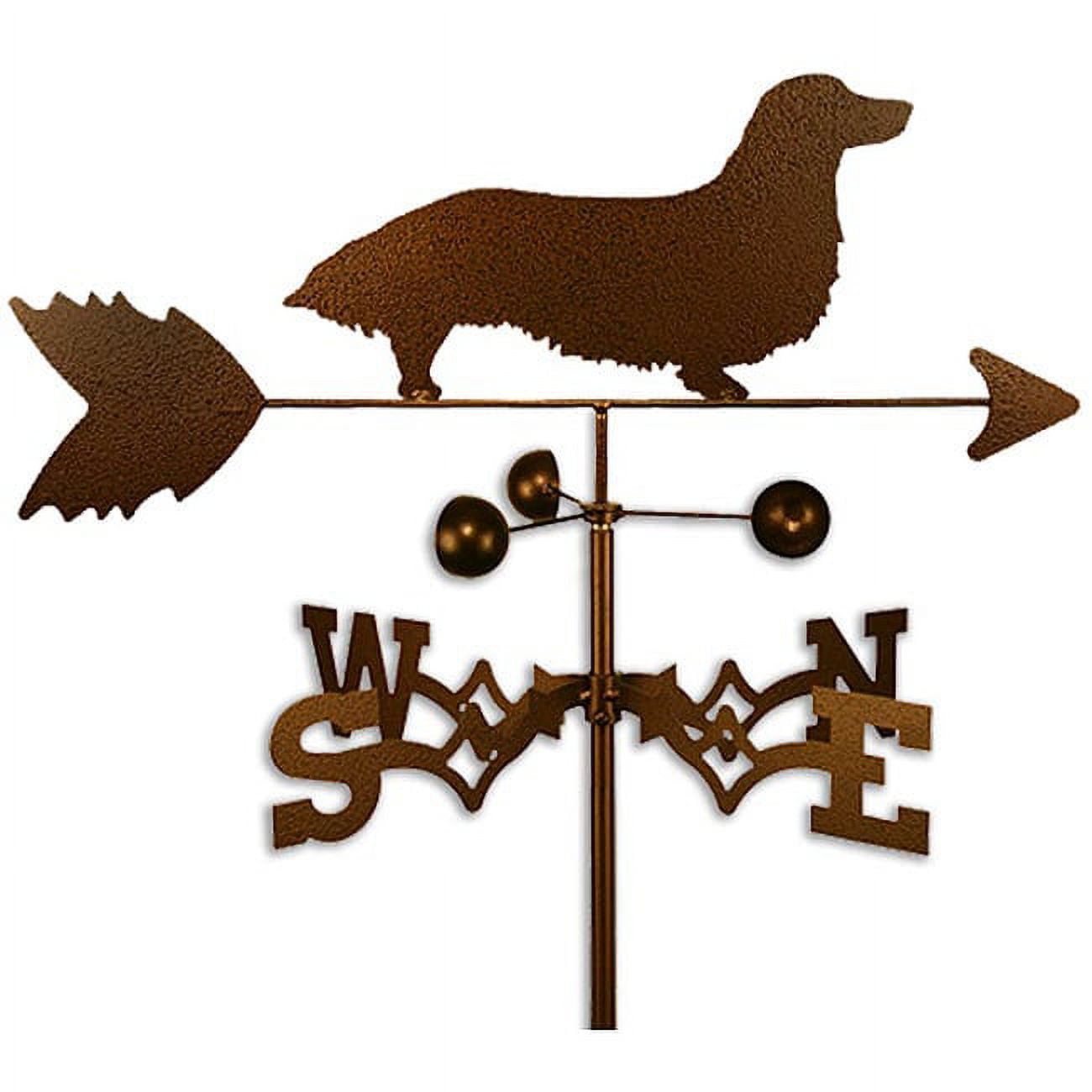 SWEN Products Inc Handmade Long Hair Dachshund Dog Copper Weathervane ...
