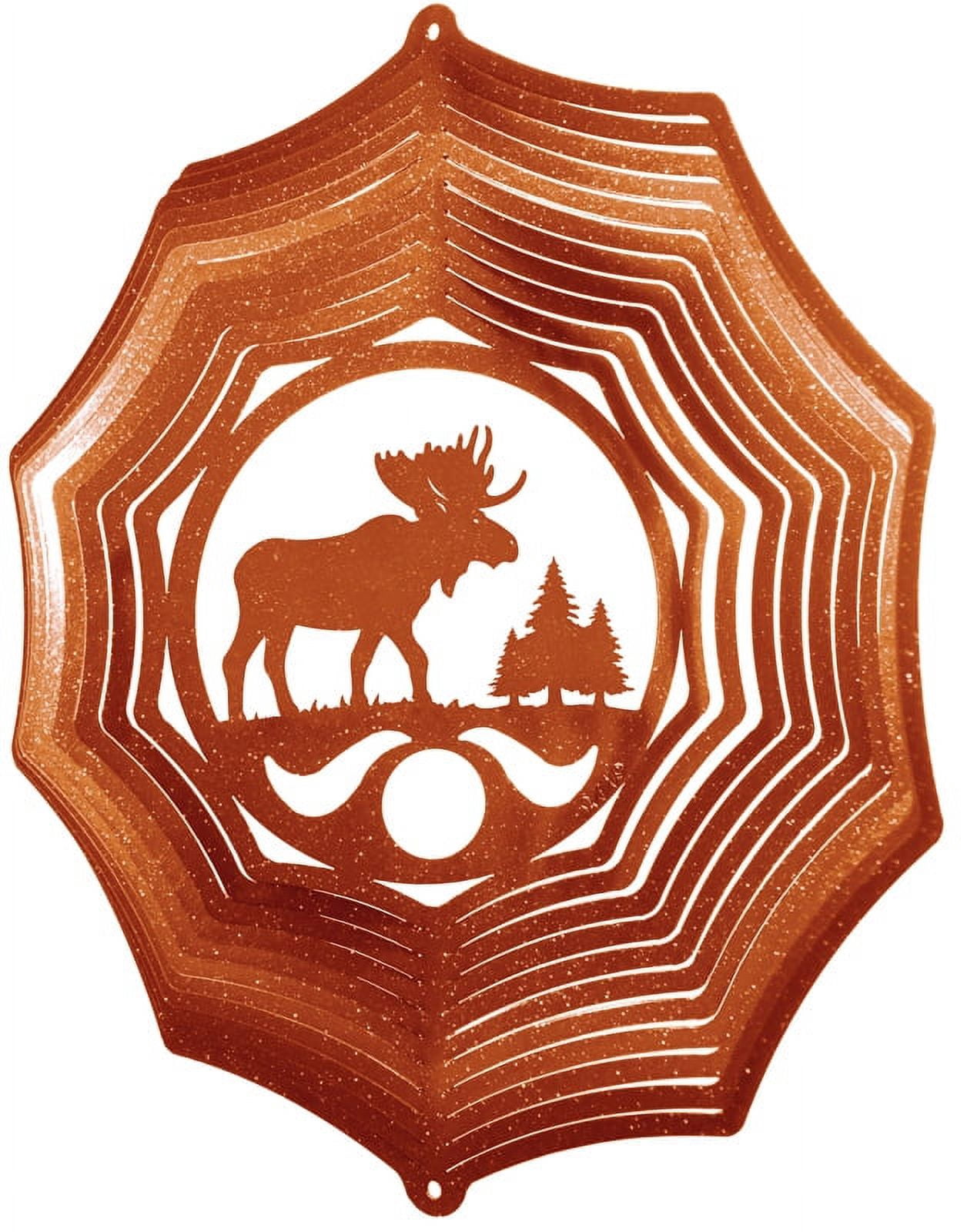 SWEN, Moose Bull Wildlife, Swirly Metal Wind Spinner, Durable Steel ...