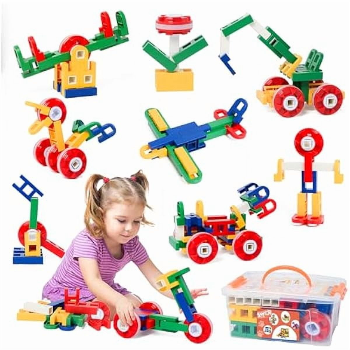 SWER 58Pcs 3D Building Block Toys, Creative Interlocking Connecting Kit ...
