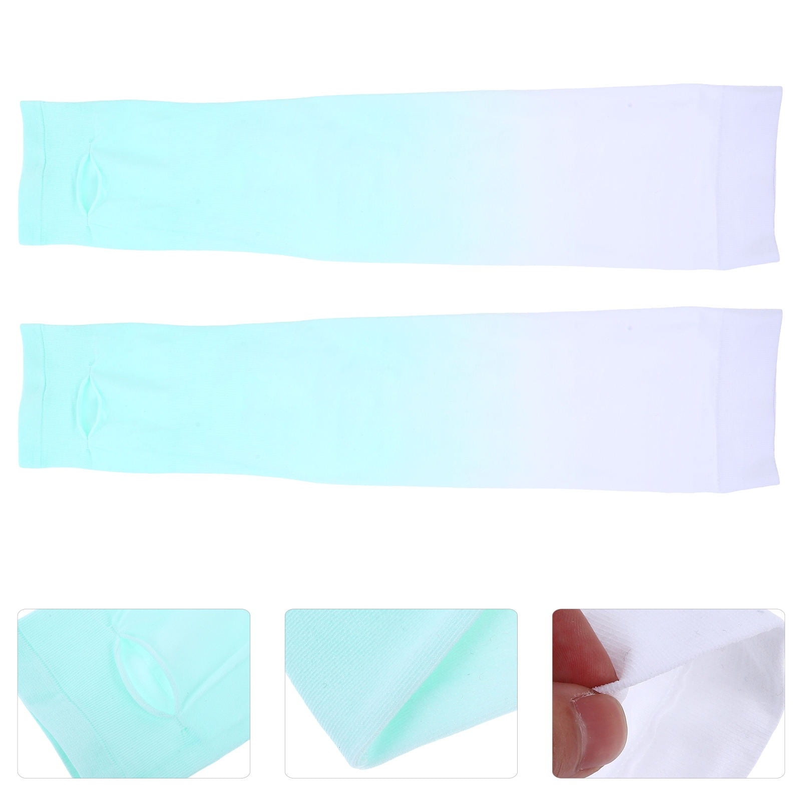 SWETRACE 1 Pair White Green Gradient Chinlon Arm Sleeves Running Sun ...