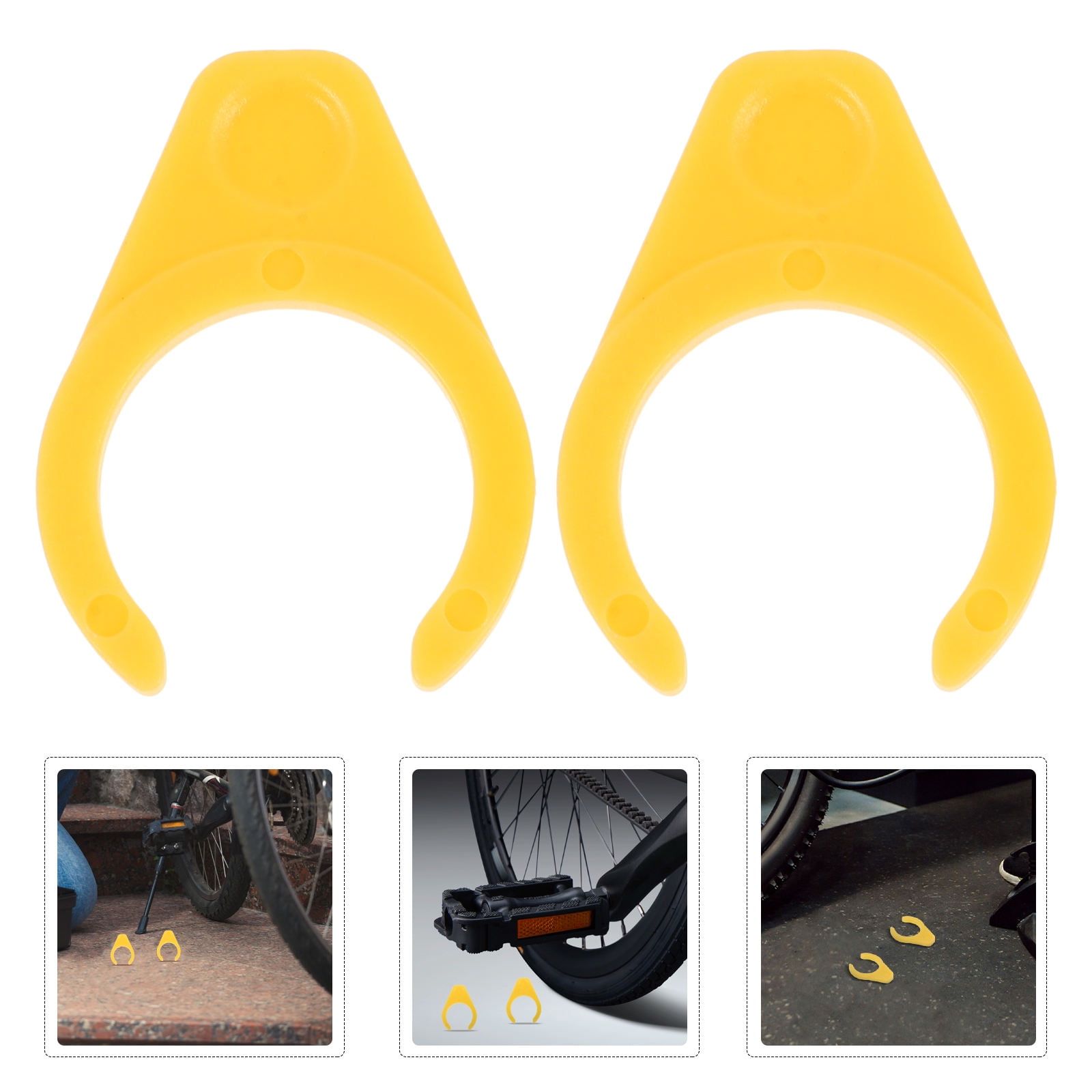 SWETRACE 1 Pair Yellow Plastic Square Pedal Lock for Bicycles Quick ...