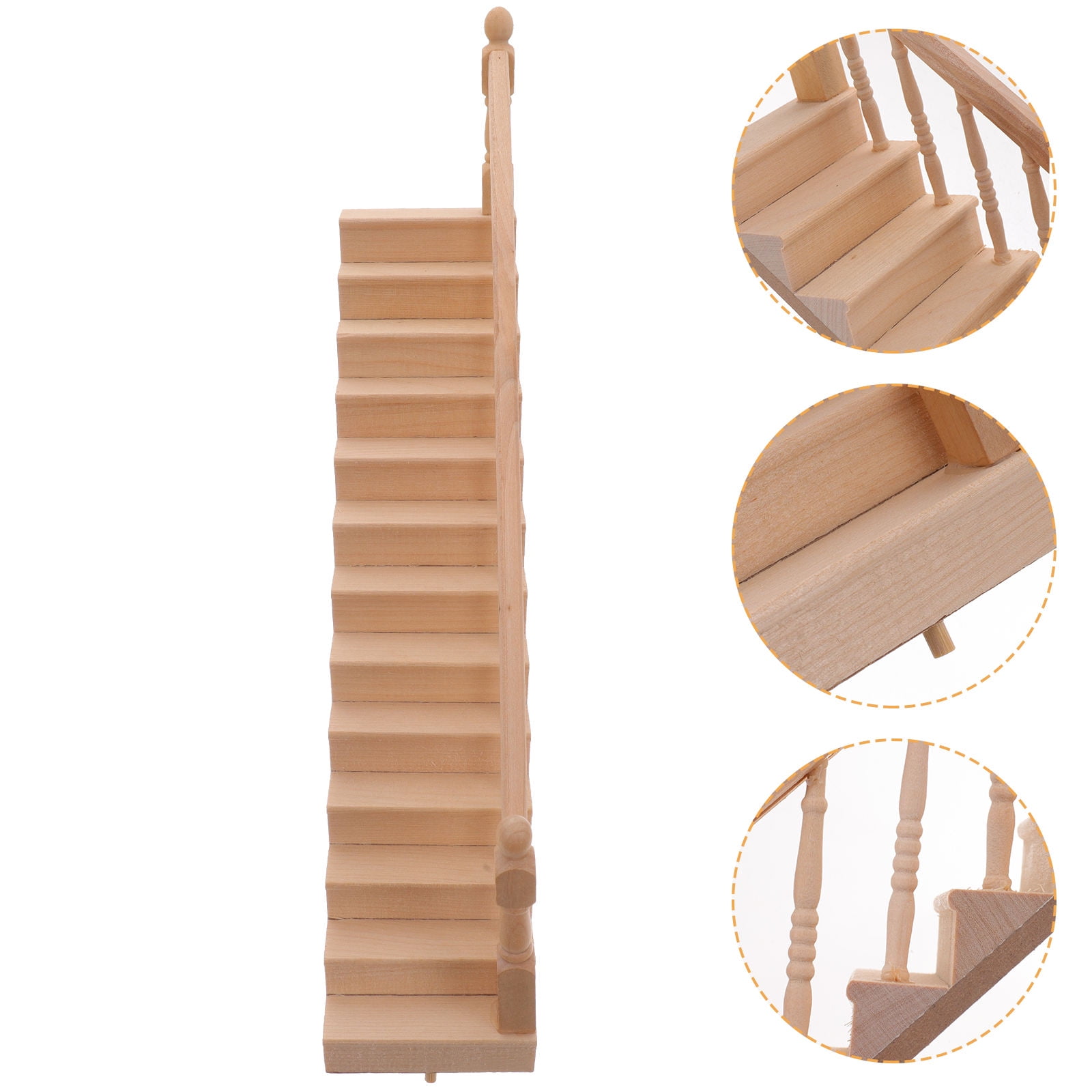 SWETRACE 1 Set Dollhouse Stair Rails for Dolls House Khaki Wooden ...