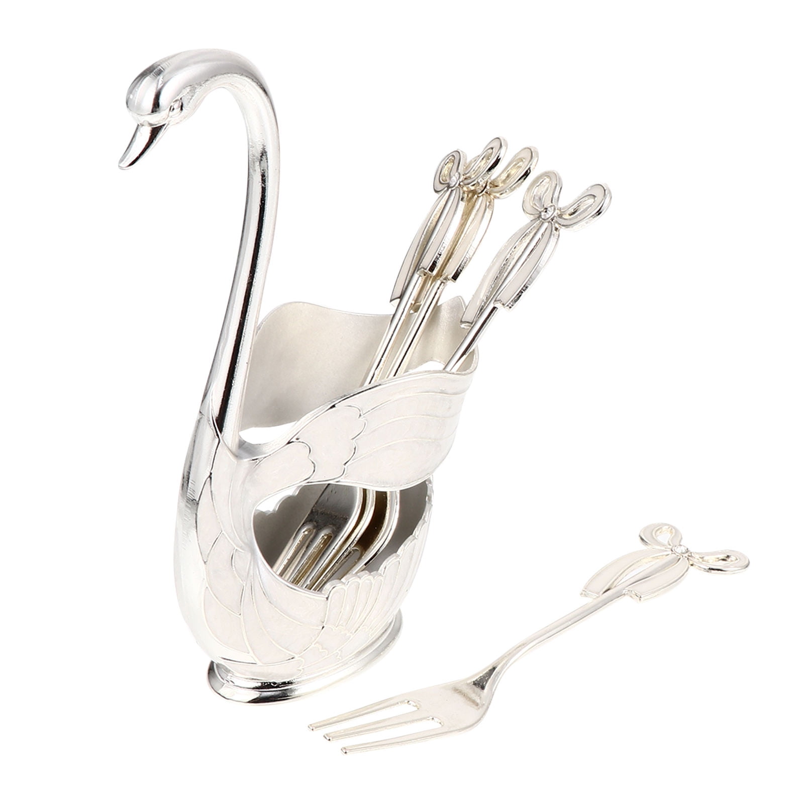 SWETRACE 1 Set Mini Appetizer Forks With Swan Base Holder For Special ...