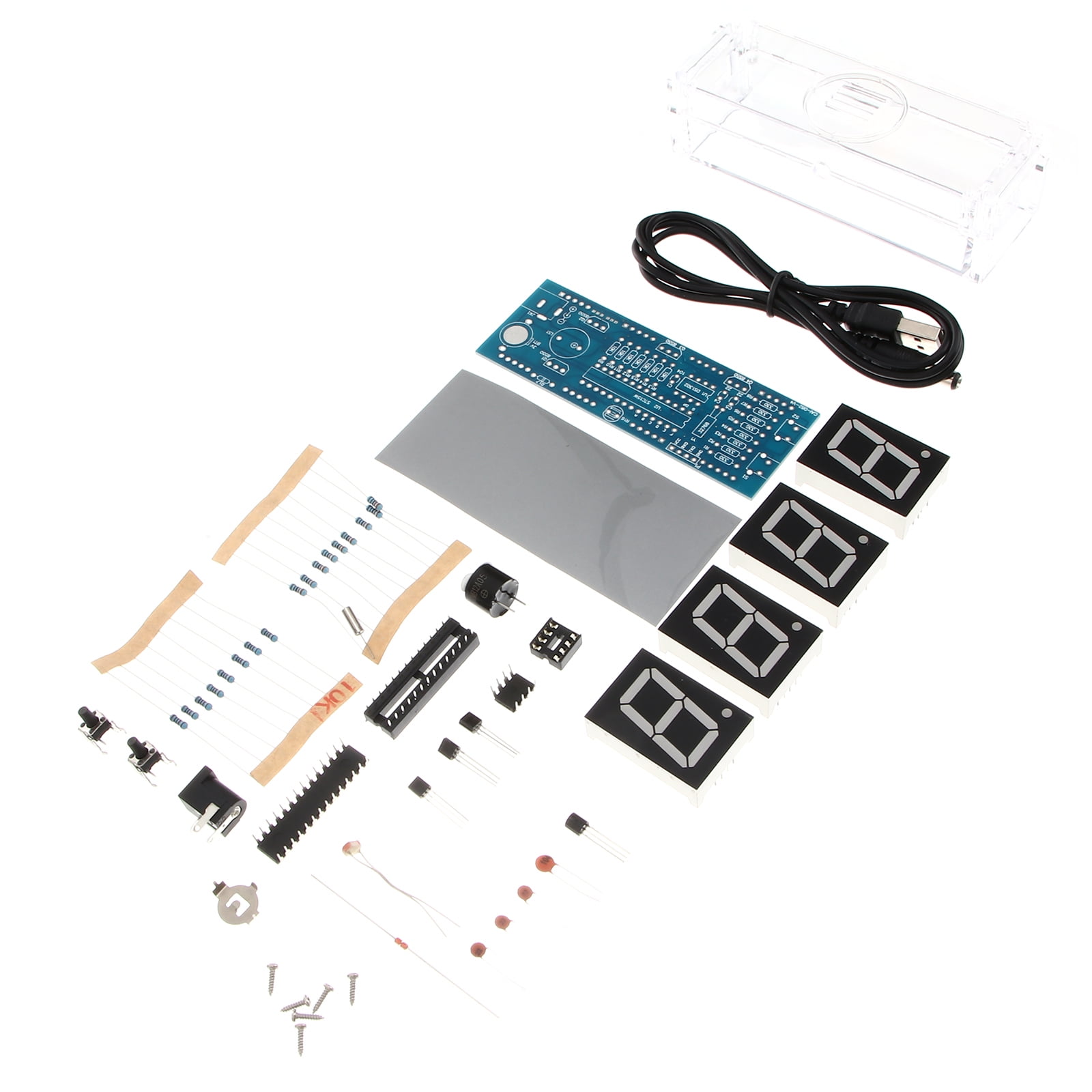 SWETRACE 1 Set Scm Led Digital Clock Green Plastic Timekeeping Diy Configurable Assemblable into ...