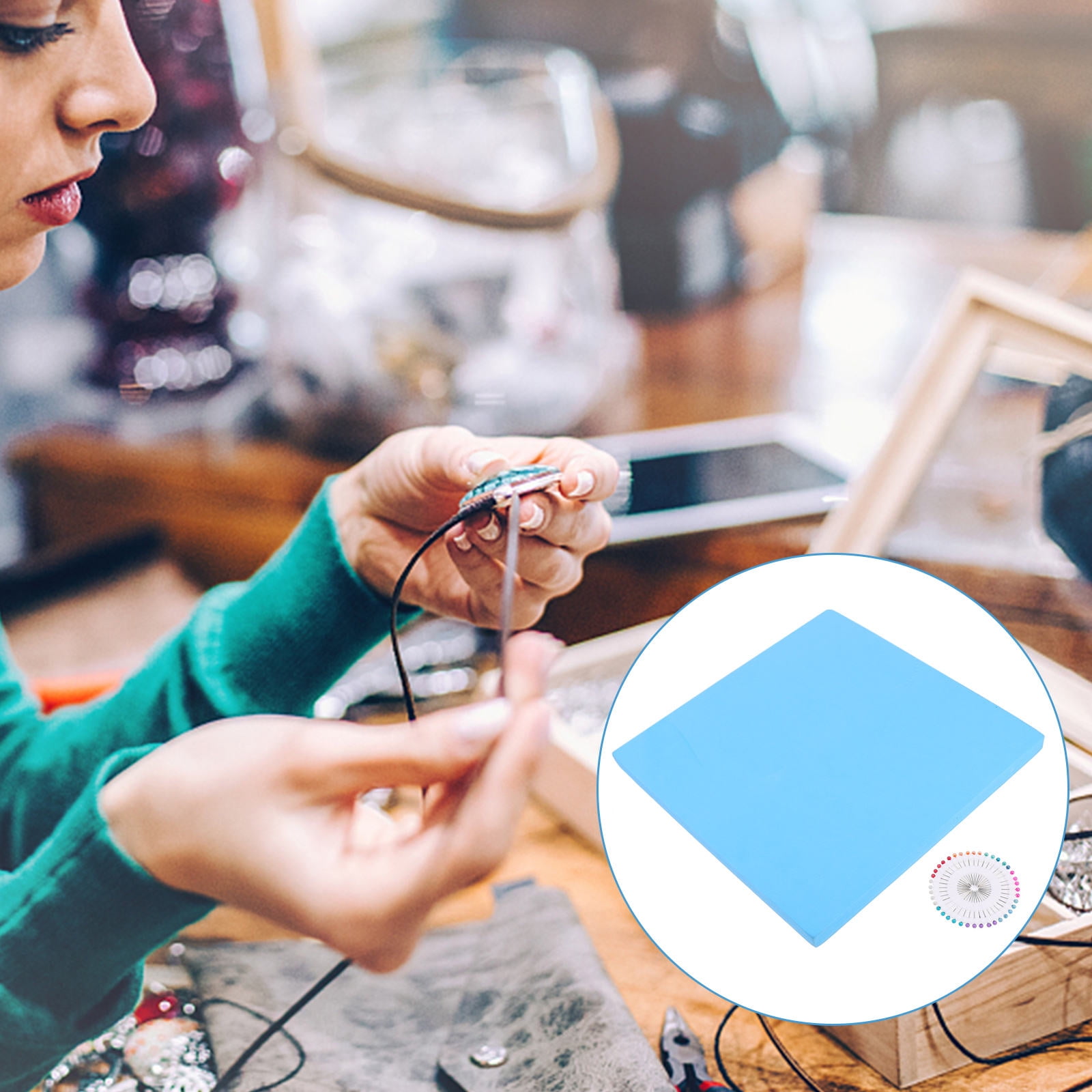 SWETRACE 1 Set Square Blue Foam Kumihimo Disk for String for Bracelet ...