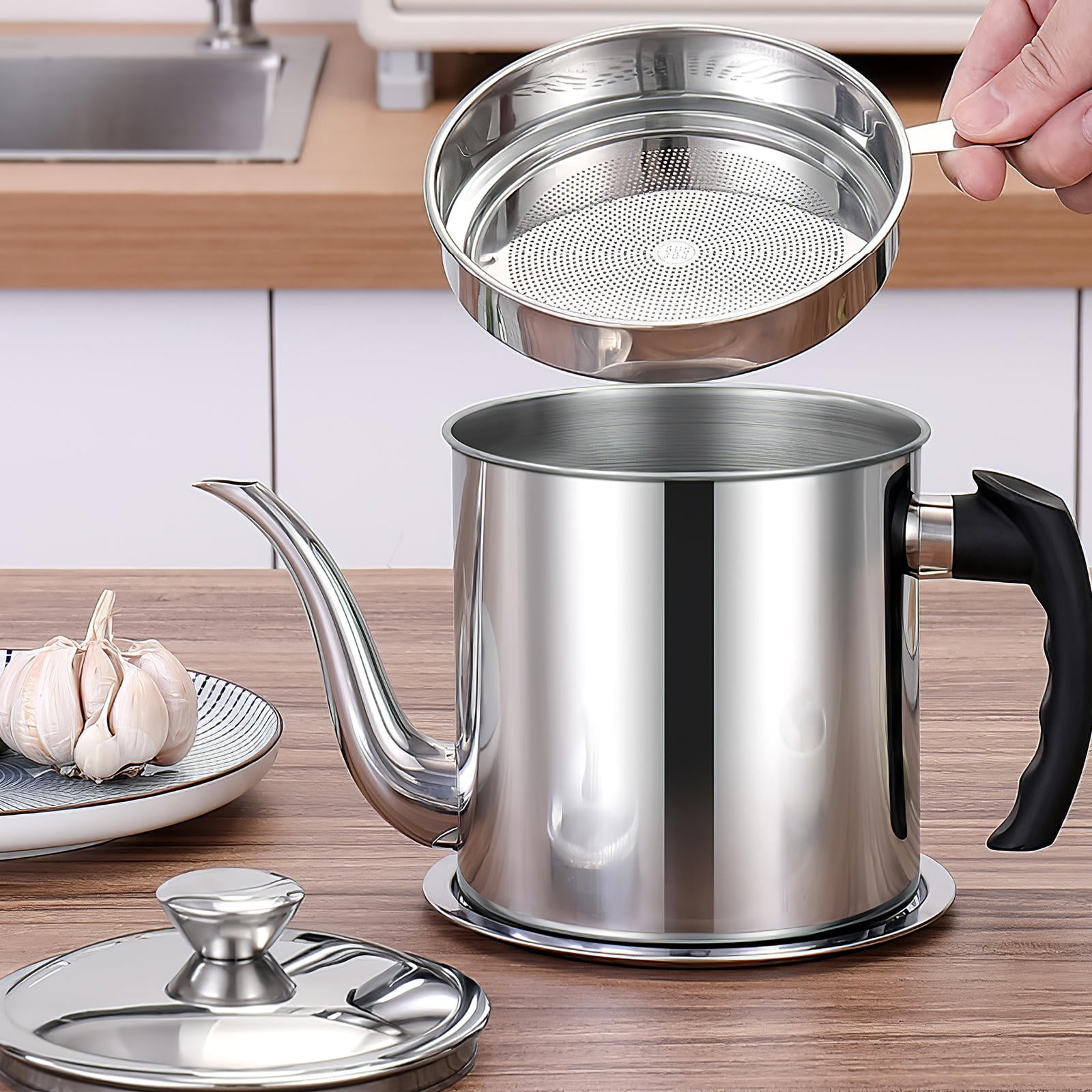 SWETRACE 1 Set Stainless Steel Grease Container With Filtering For ...