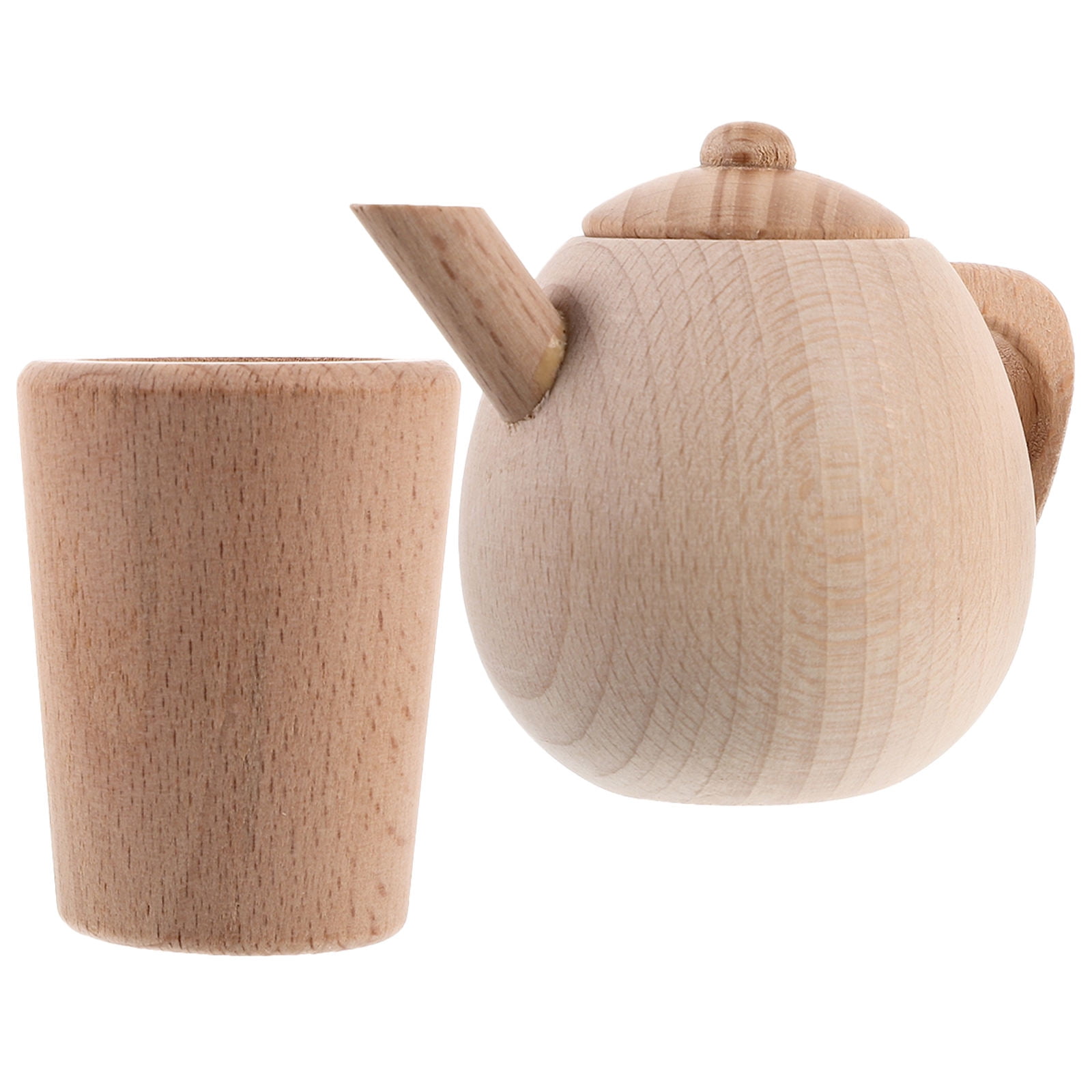 SWETRACE 1 Set Wood Tableware Toy Chocolate Round Shape Natural Solid ...