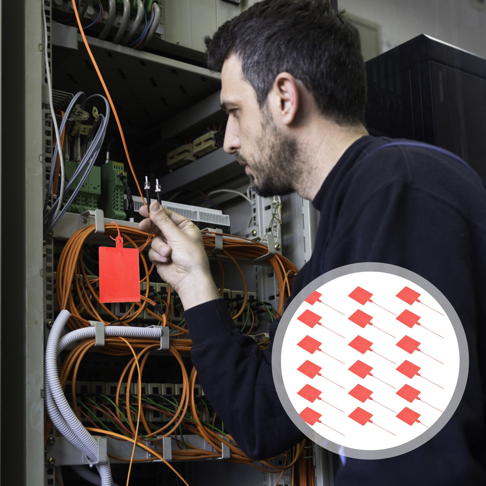 SWETRACE 100Pcs Rectangular Zip Ties with Labels for Express Logistics ...