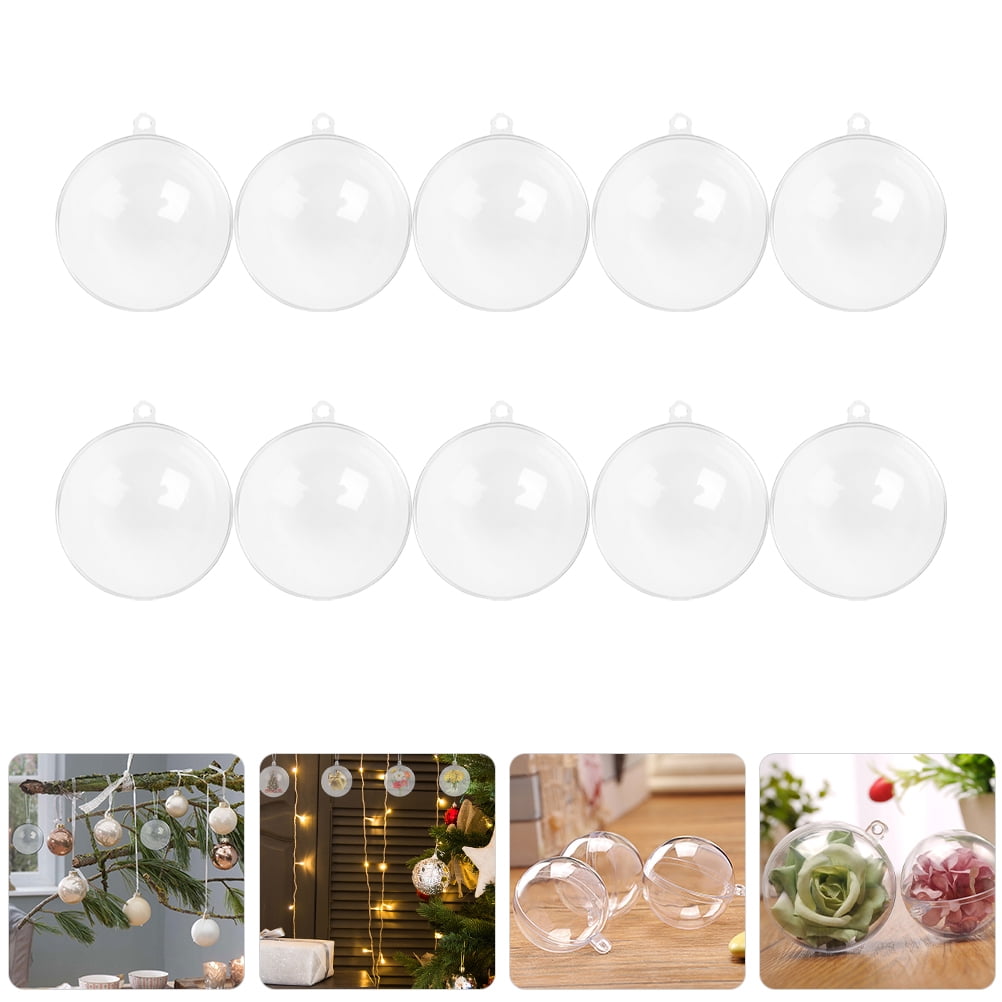SWETRACE 10Pcs Clear Fillable Tree Baubles Plastic Pendant for Home ...
