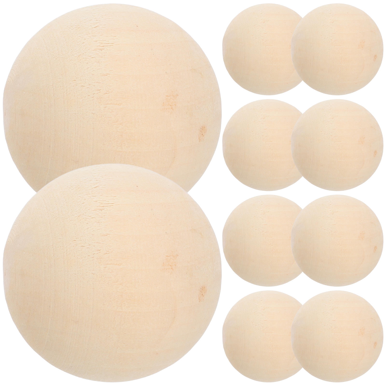 SWETRACE 10Pcs Khaki Wooden Round Balls for Crafts 2In Diameter Solid ...