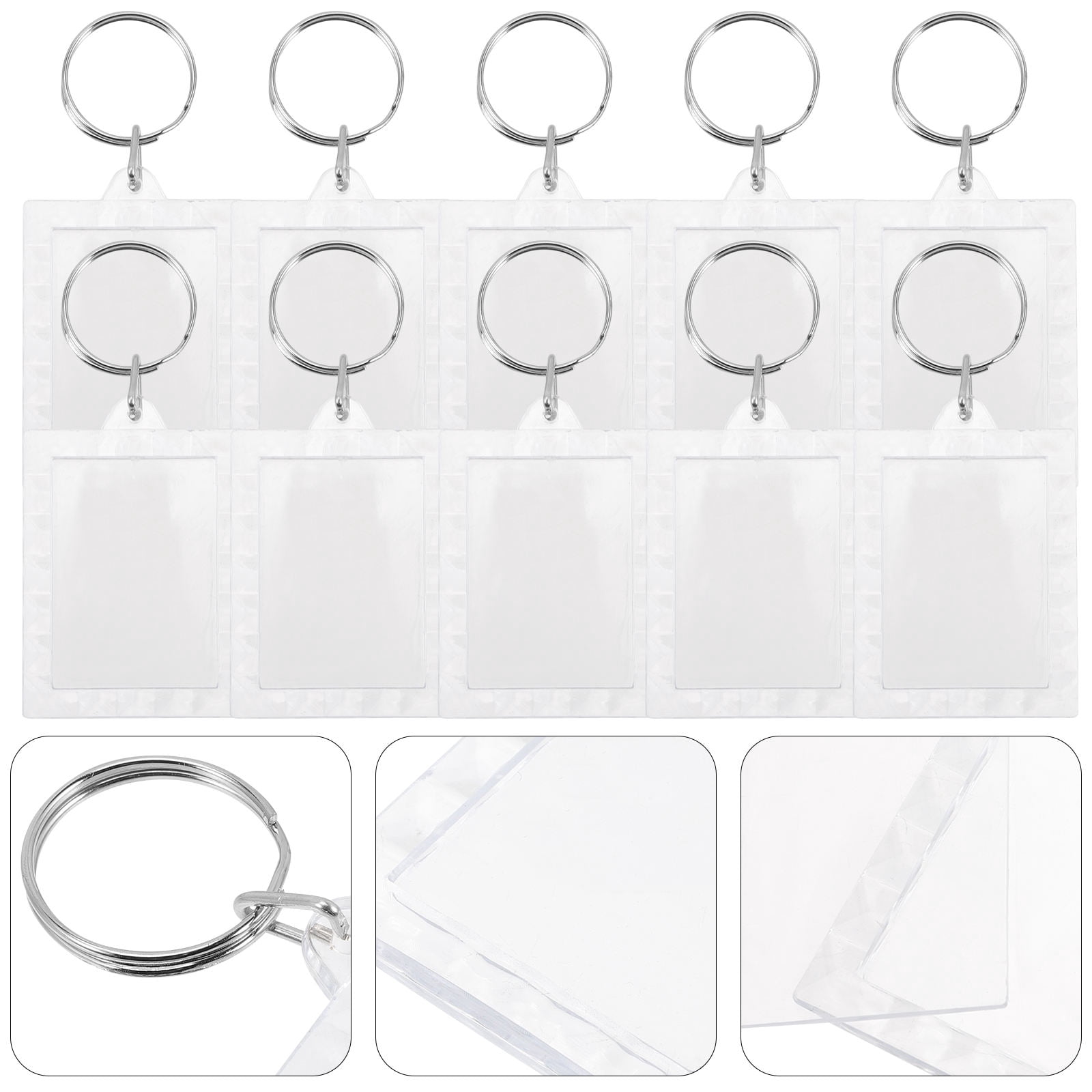 SWETRACE 10Pcs Photo Picture Frame Key Chain Transparent Acrylic ...